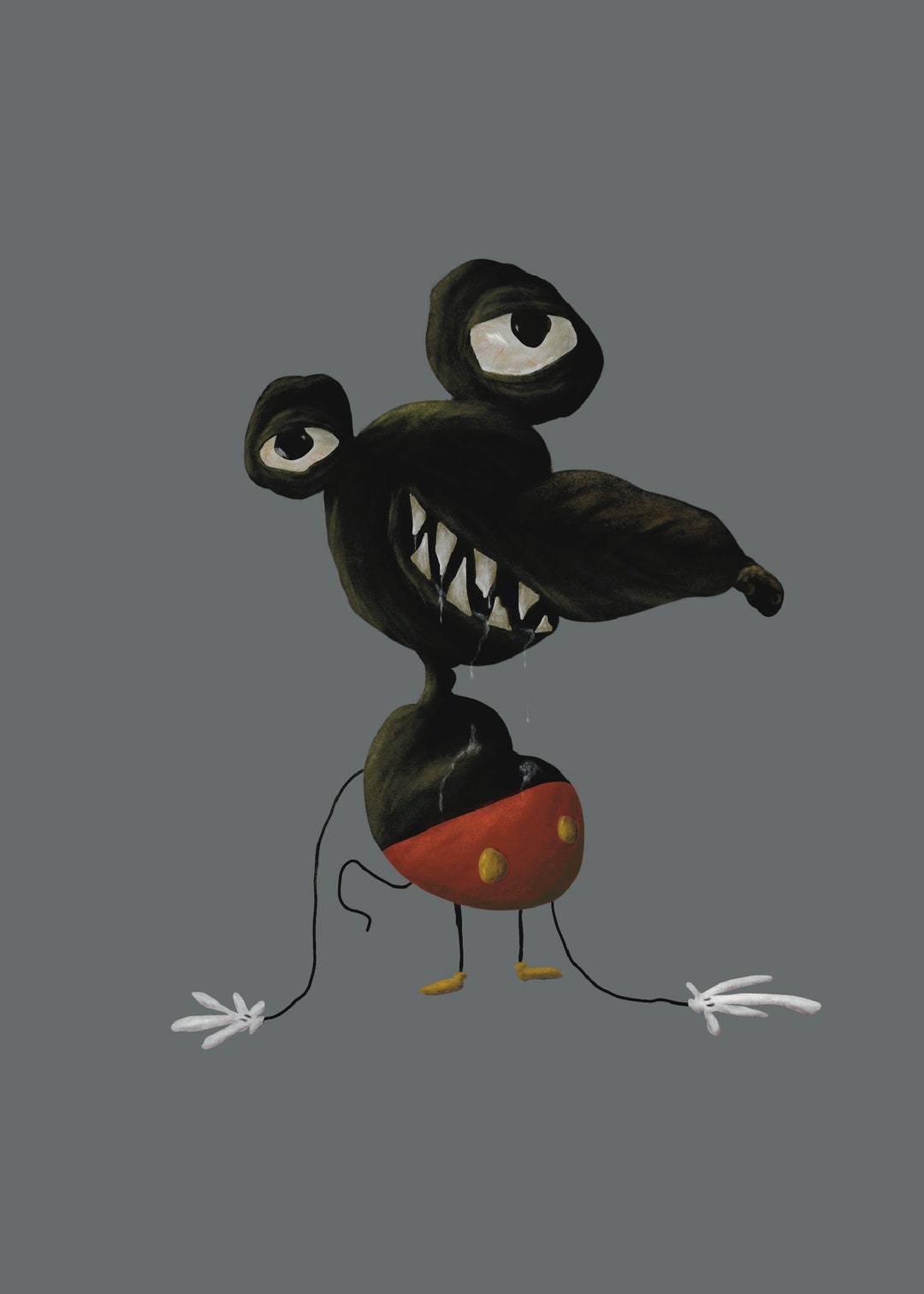 Mickey Mouse - Horror - 5x7 - Art Print - Etsy