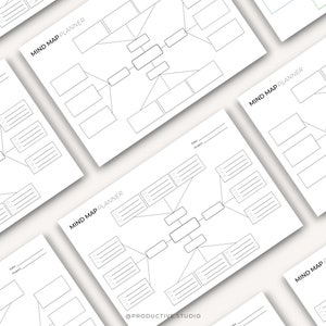Minimalistic Mind Map Planner, Brainstorm Map, Mind Map Template ...