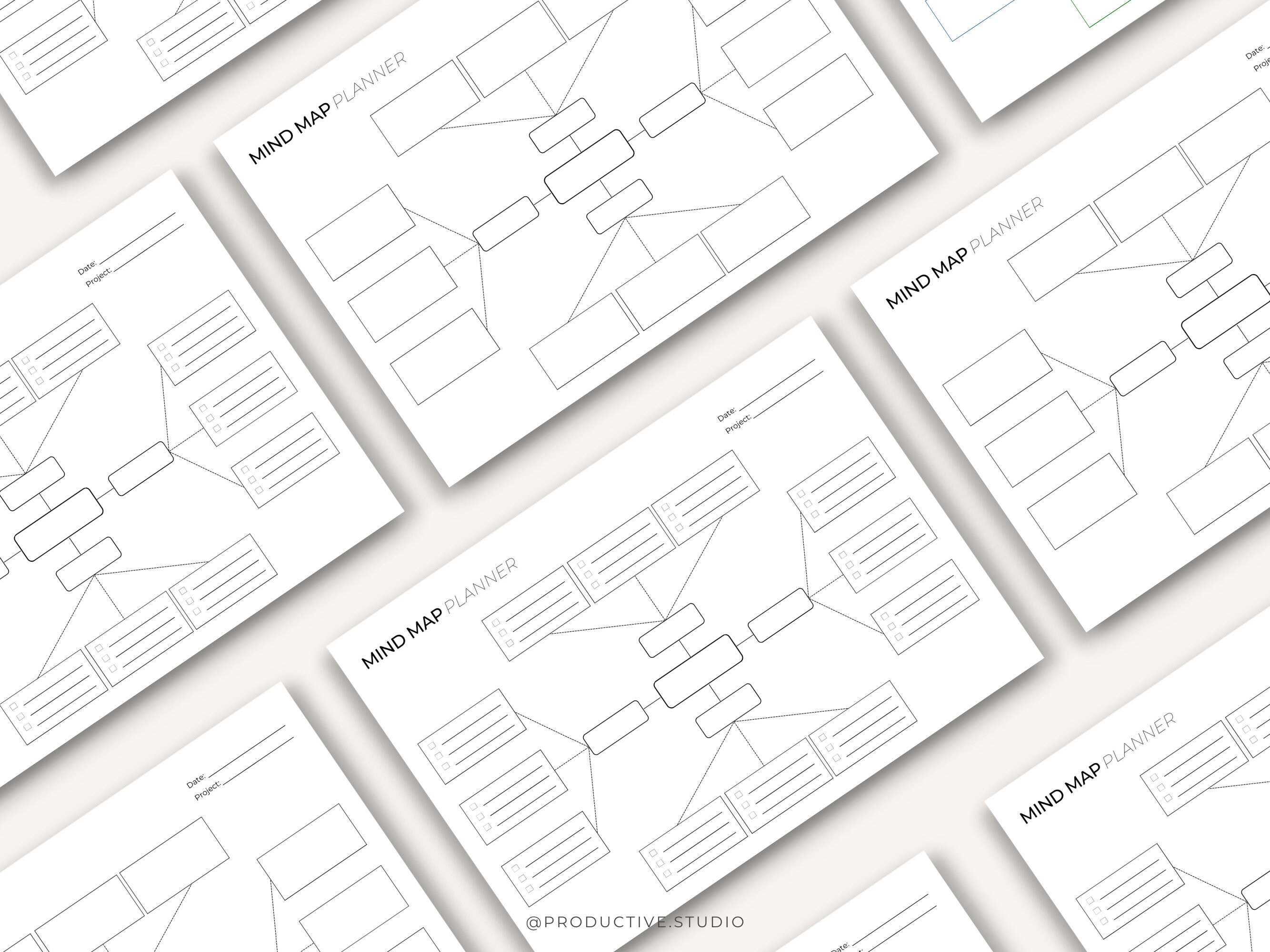 Minimalistic Mind Map Planner, Brainstorm Map, Mind Map Template ...