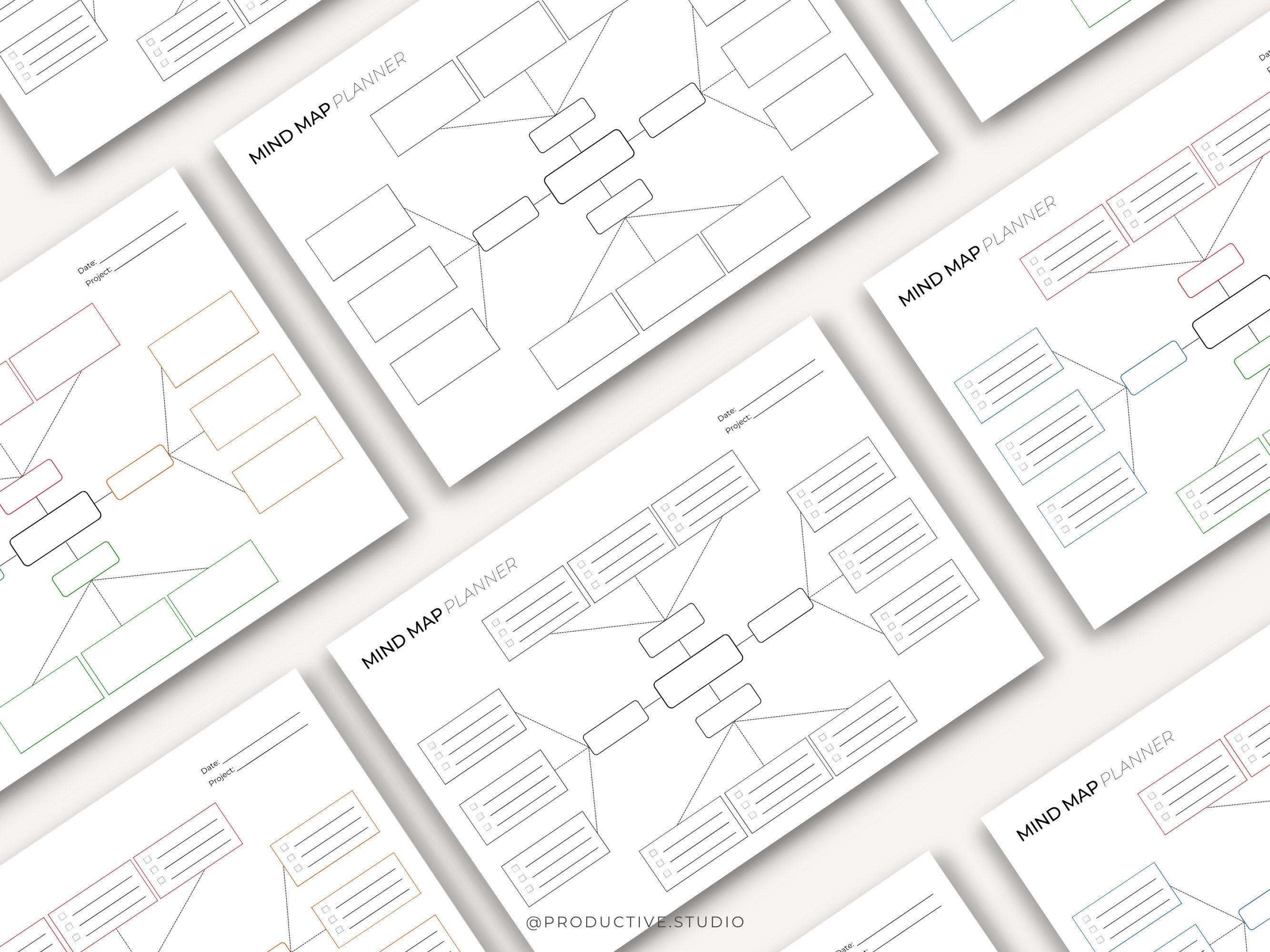 Mind Map Planner, Printable Mind Map, Brainstorming Map, Editable Mind ...