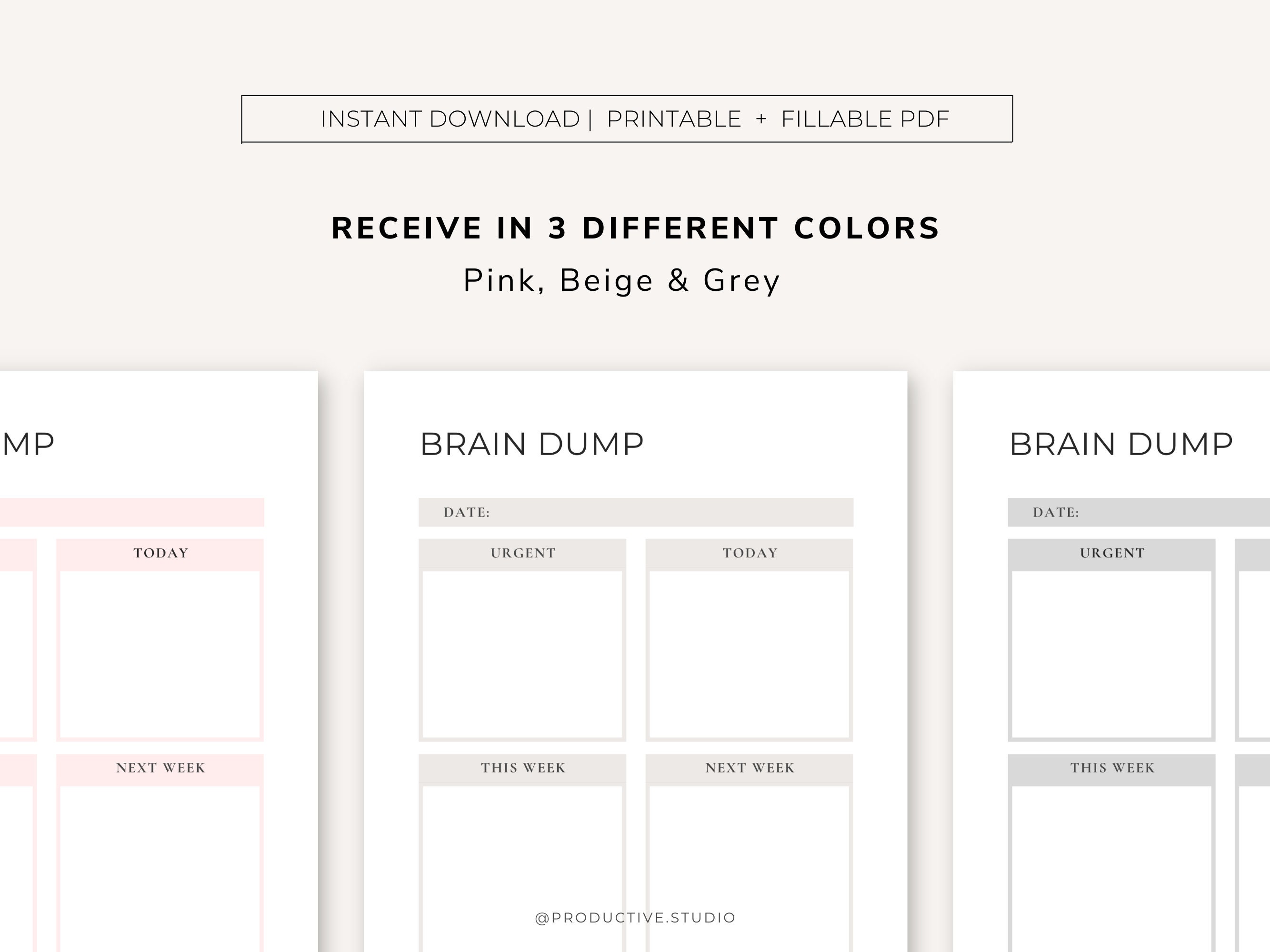 Thought Organizer, Brain Dump Printable, Brain Dump Template, to Do ...