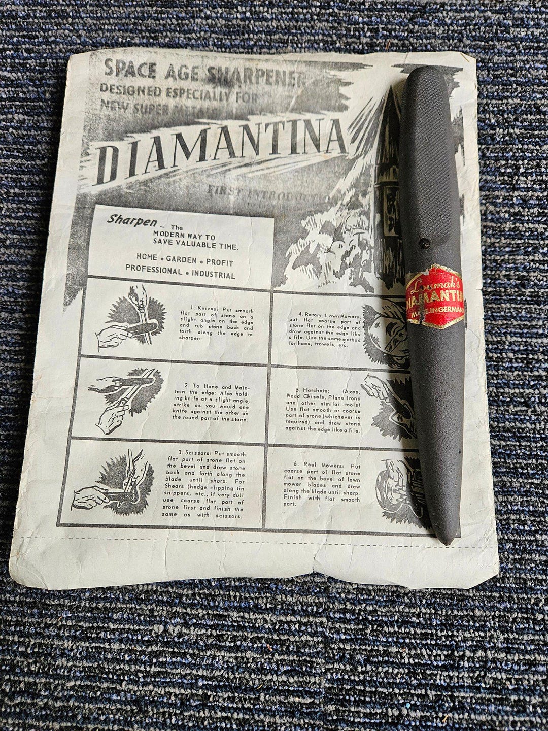 Vintage Loumak Diamantina Sharpening Stone – Germany – New Old Stock ...