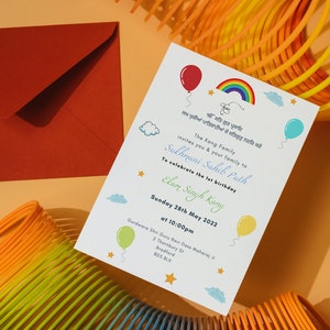 Asian / Indian Sikh Sukhmani Sahib Part Invitation Invite Modern ...