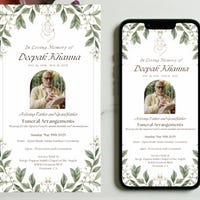 Hindu Funeral Program Announcement Invitation Template, Funeral Details ...