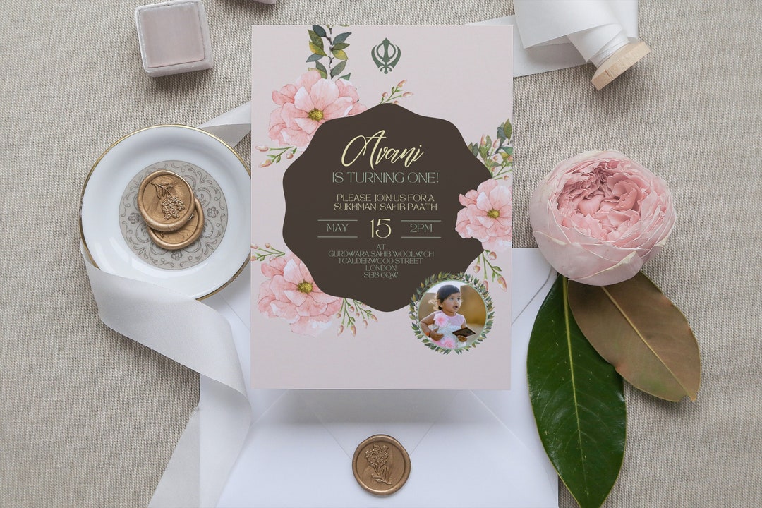 Indian Sikh Sukhmani Sahib Part Invitation - Birthday, Digital, Send ...