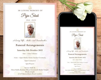 Hindu Funeral Invitation - Etsy UK
