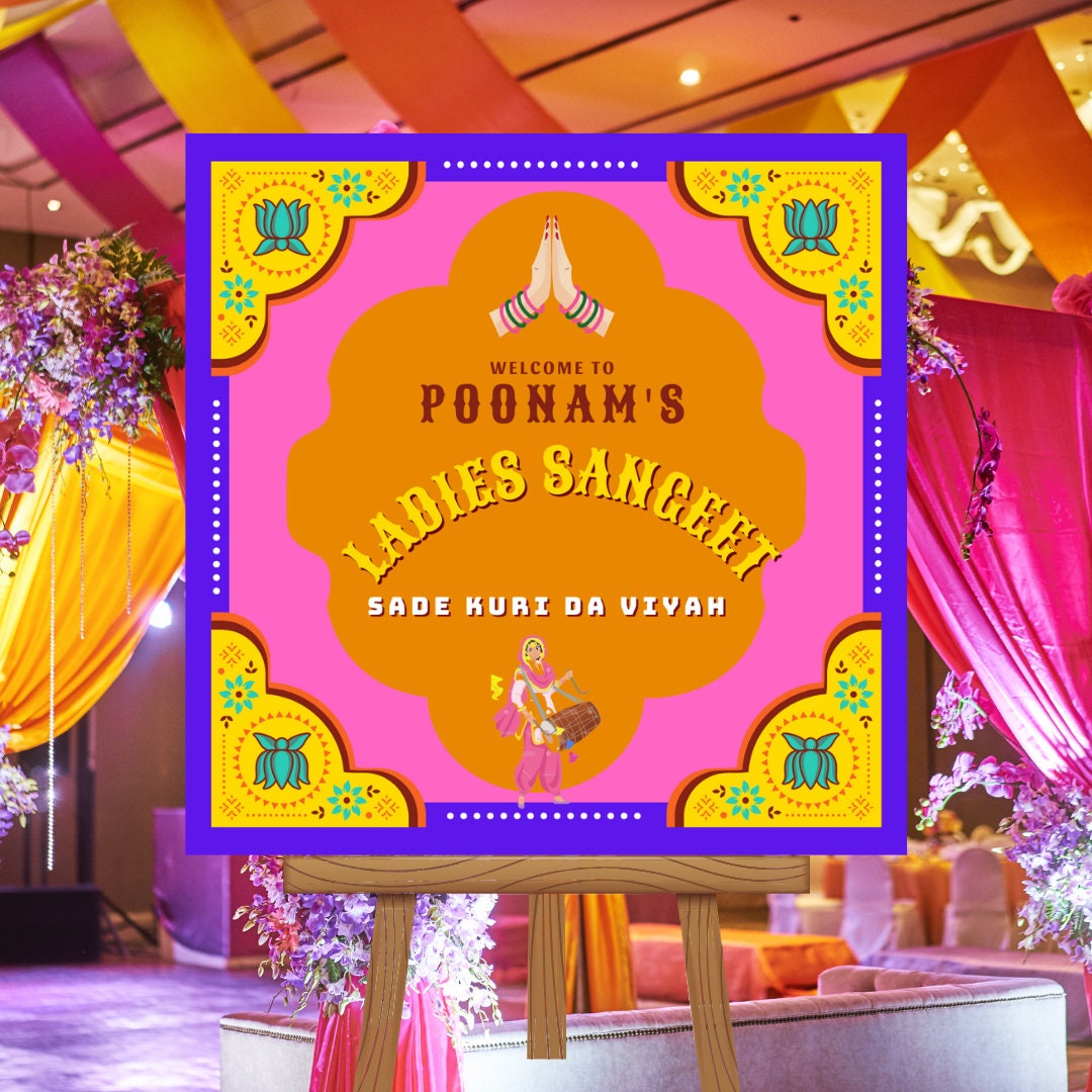 Jago Wedding Sign - Ladies Sangeet Choora Jago Maiya - Desi Retro Style ...