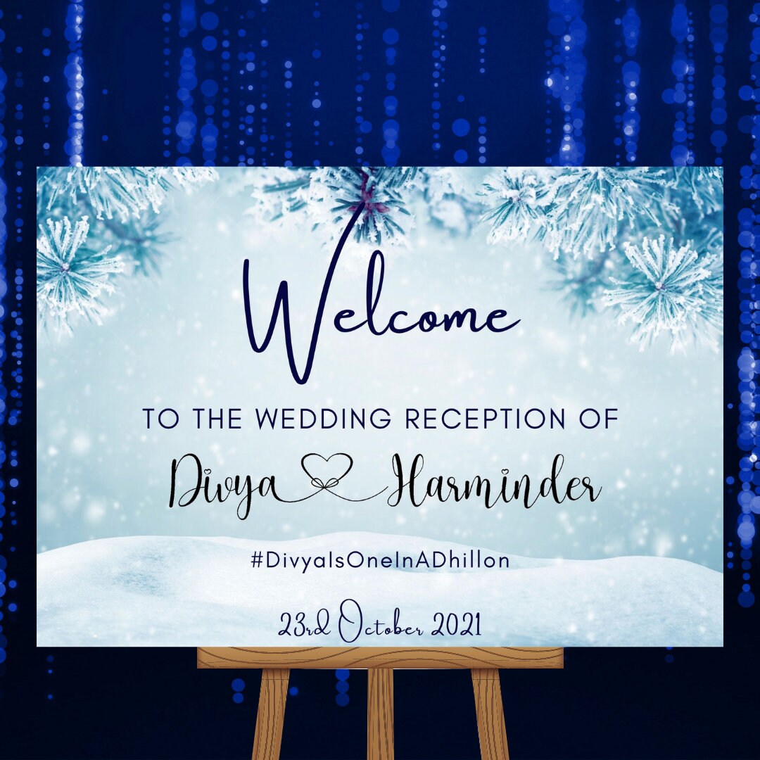Winter Wedding Welcome Sign Winter Theme Decoration Modern - Etsy