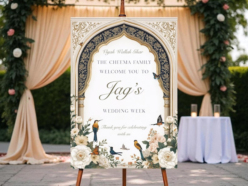 Welcome Sign Wedding Week, Indian Wedding Welcome Sign, Luxury and ...