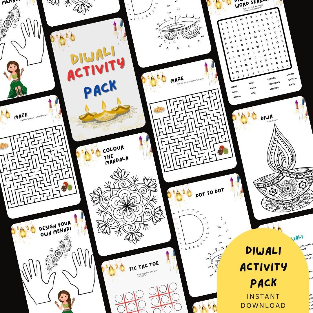 Diwali Printable Activity, Perfect Diwali Activity for Kids, 11 Pages ...