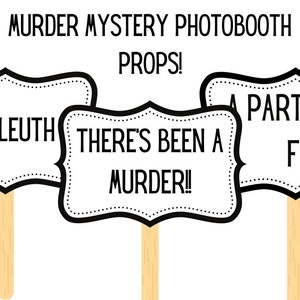 Murder Mystery Game Photobooth Props/ Instant Download and Print ...