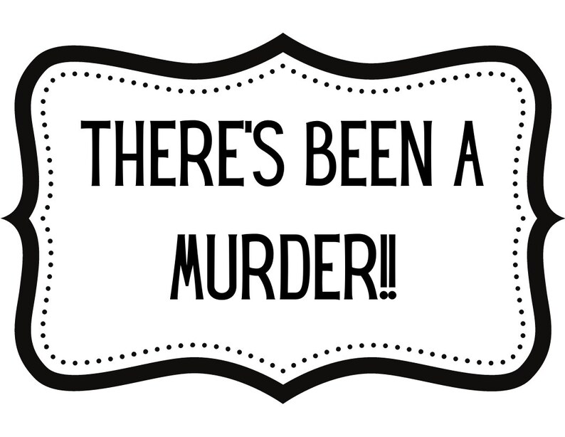 Murder Mystery Game Photobooth Props White Instant Download - Etsy
