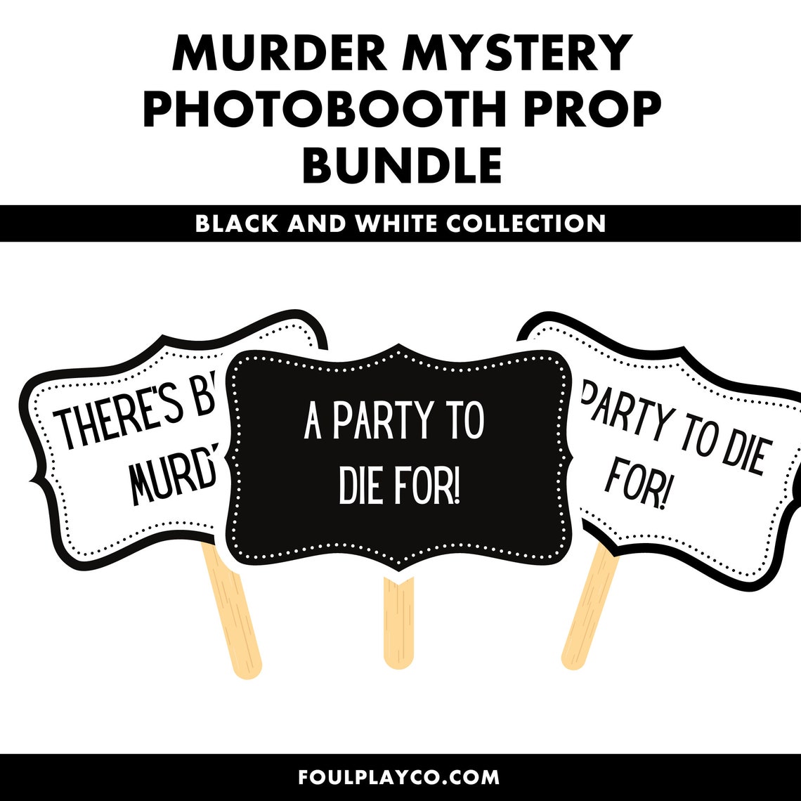 Murder Mystery Game Photobooth Props/ Instant Download and Print ...