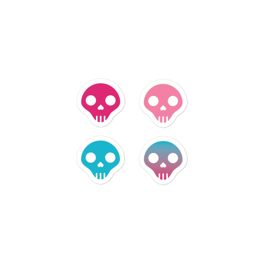 Cute Skull Sticker Set/ Vinyl Stickers/ Cute Skulls/ Foulplay Stickers ...