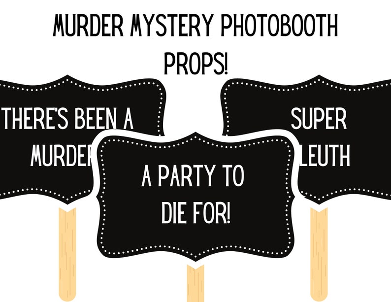 Murder Mystery Game Photobooth Props/ Instant Download and Print ...