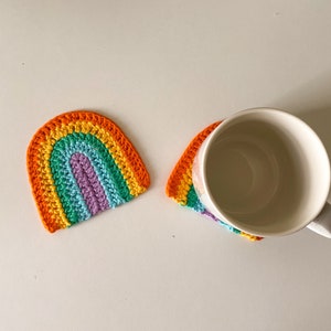 PDF | Crochet Rainbow Coaster Pattern | Home Decor - Etsy