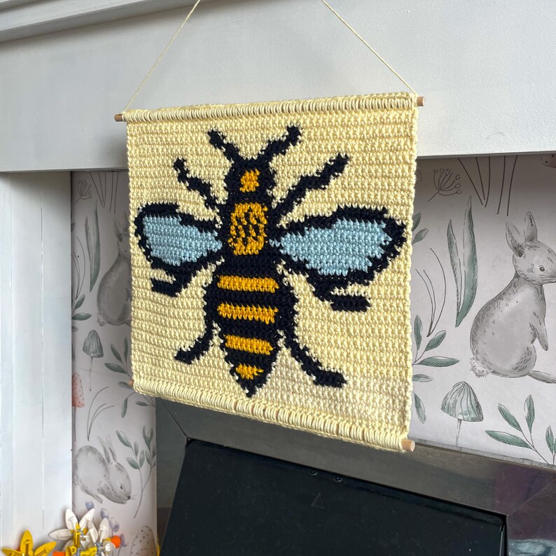 PDF | Bee Wall Hanging Pattern | Crochet Home Decor | Tapestry ...