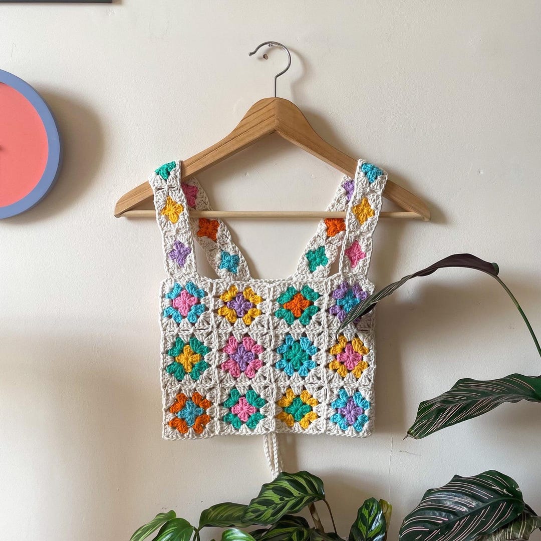 PDF | Crochet Granny Square Crop Top Pattern - Etsy