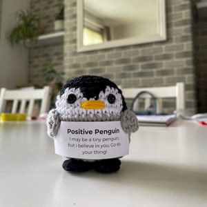 Crochet Positive Penguin | Motivational | Emotional Support - Etsy