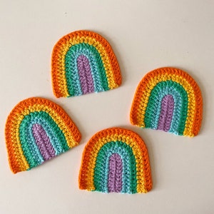 PDF | Crochet Rainbow Coaster Pattern | Home Decor - Etsy
