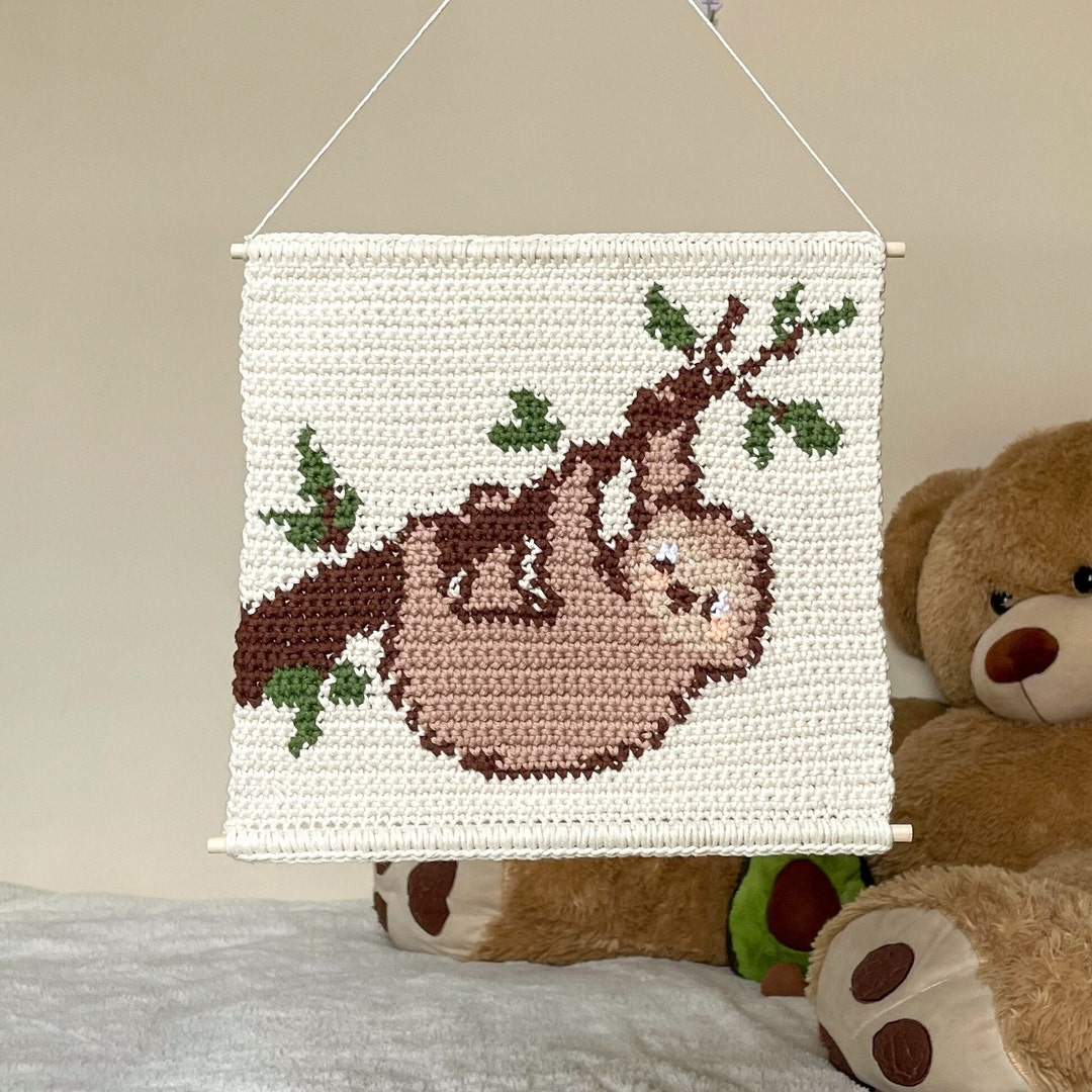 PDF | Crochet Sloth Wall Hanging Pattern | Home Decor | Tapestry ...