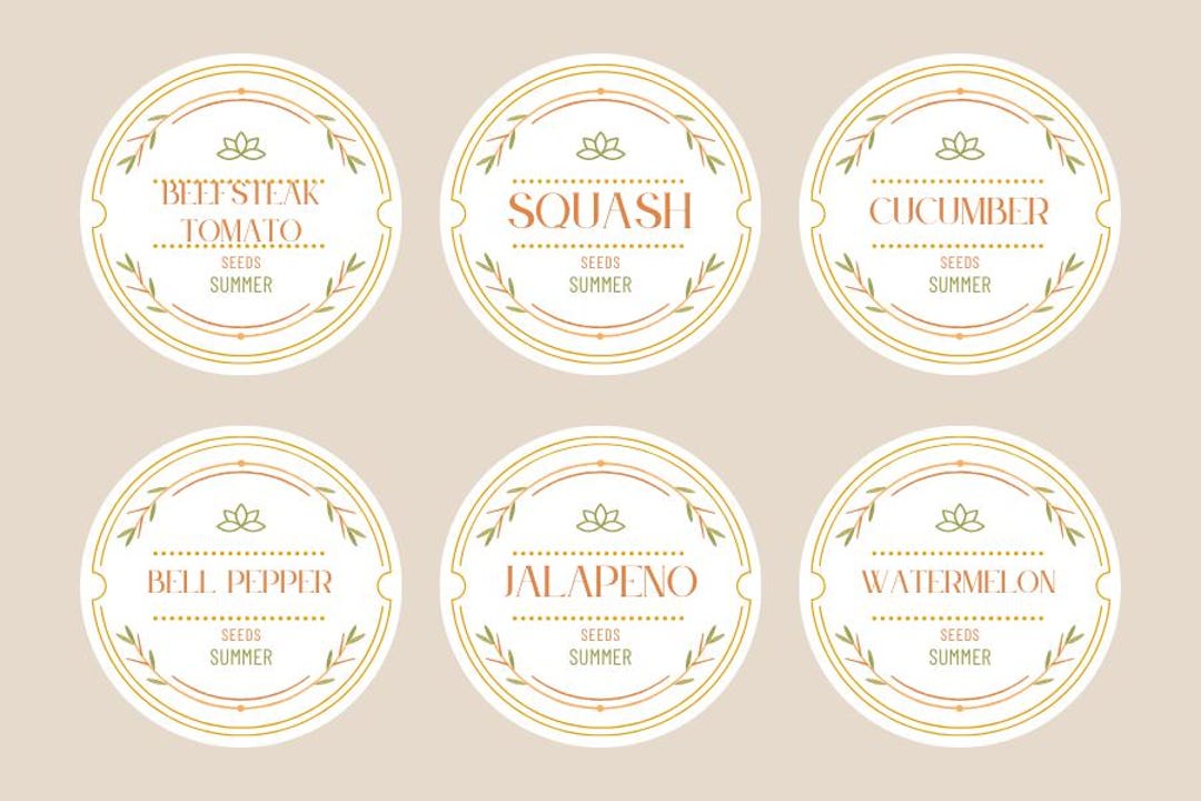 Seed Packet Labels, Garden Labels, Herb & Vegetable Stickers, Printable ...