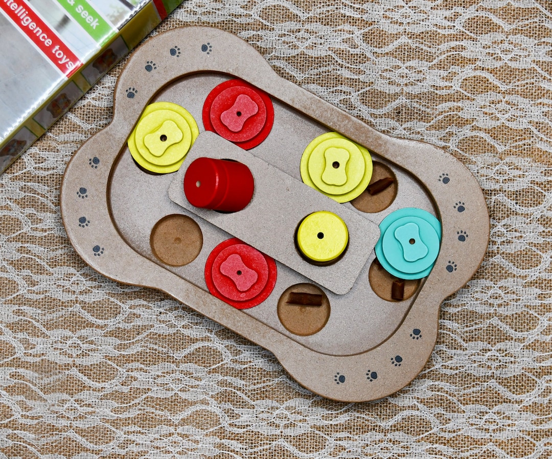 Pet Interactive Seek-a-treat Shuffle Bone Toy Puzzle, Pet IQ Training ...