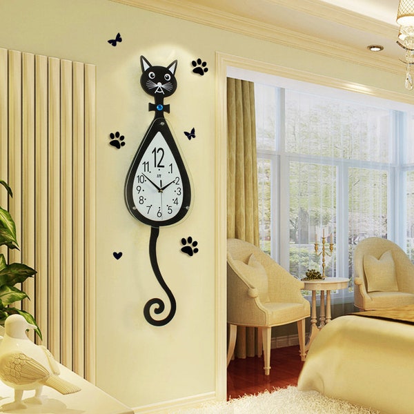 Cat Wall Clock - Etsy