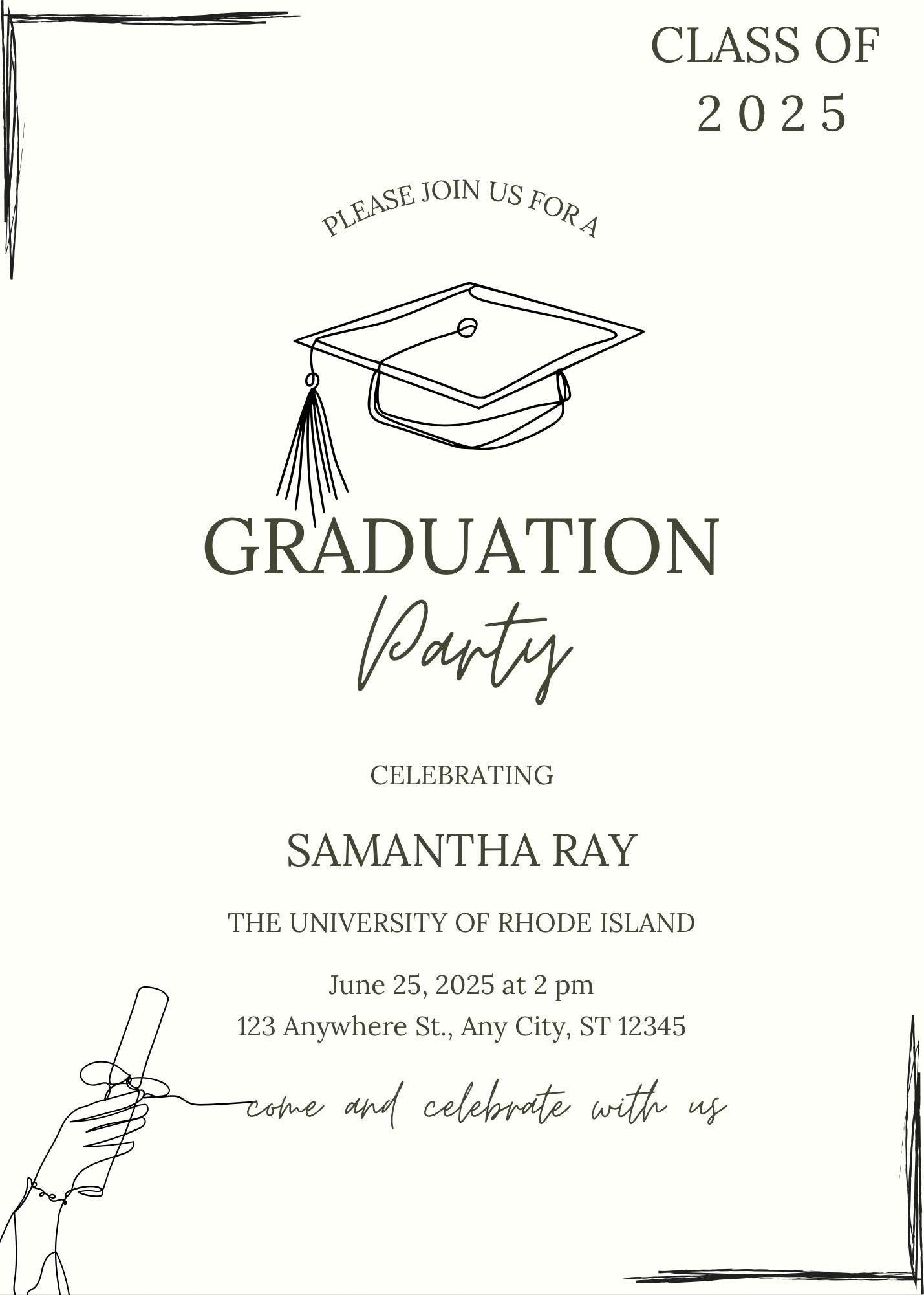 Customizable Graduation Card - Instant Download & Editable - Etsy