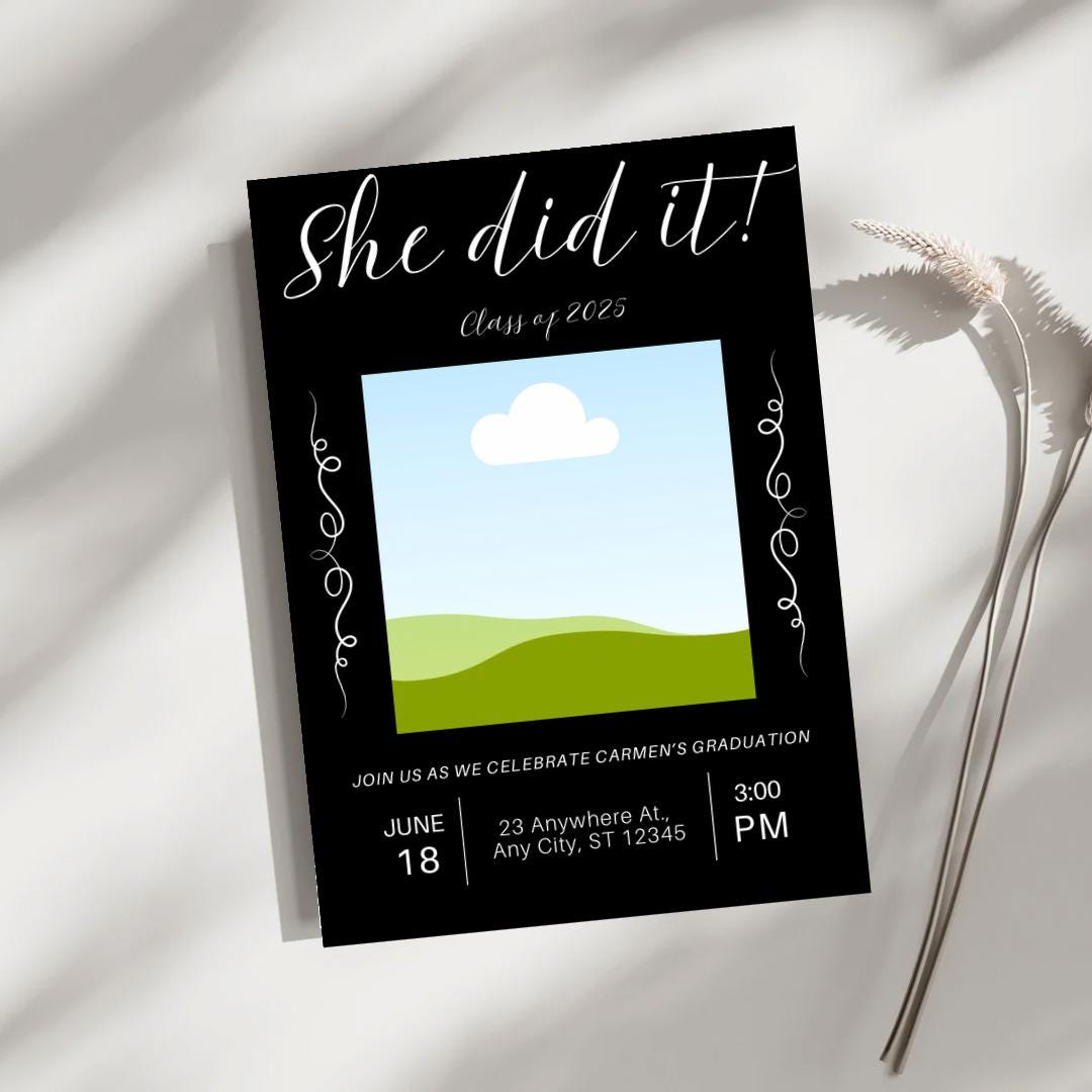 Customizable Graduation Card - Instant Download & Editable - Etsy