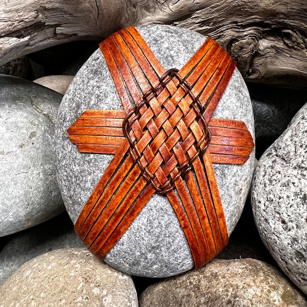 Leather Wrapped Rock - Etsy