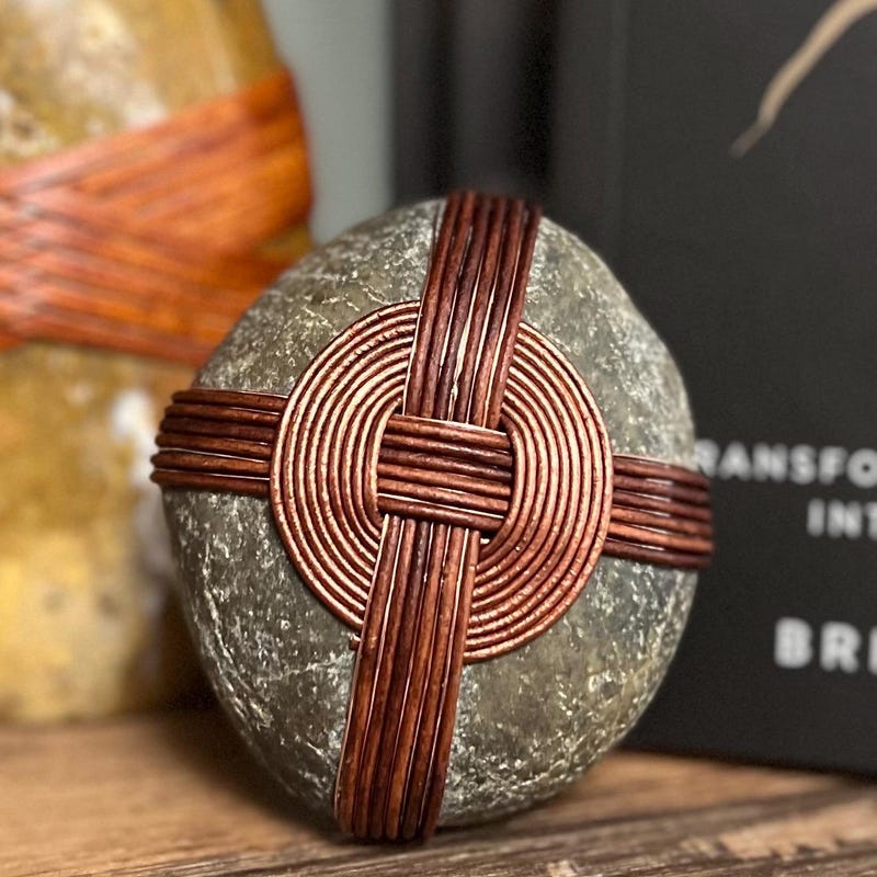 Leather Wrapped Rock - Etsy