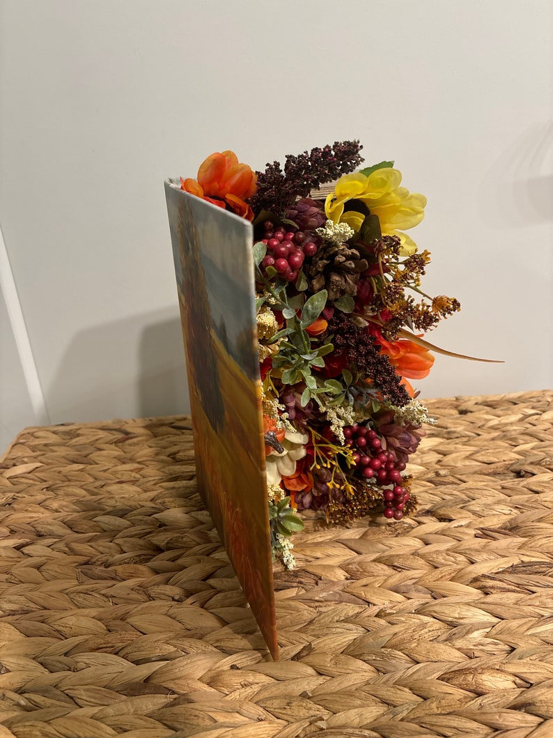 Fall Floral Painted Book Arrangement - Etsy