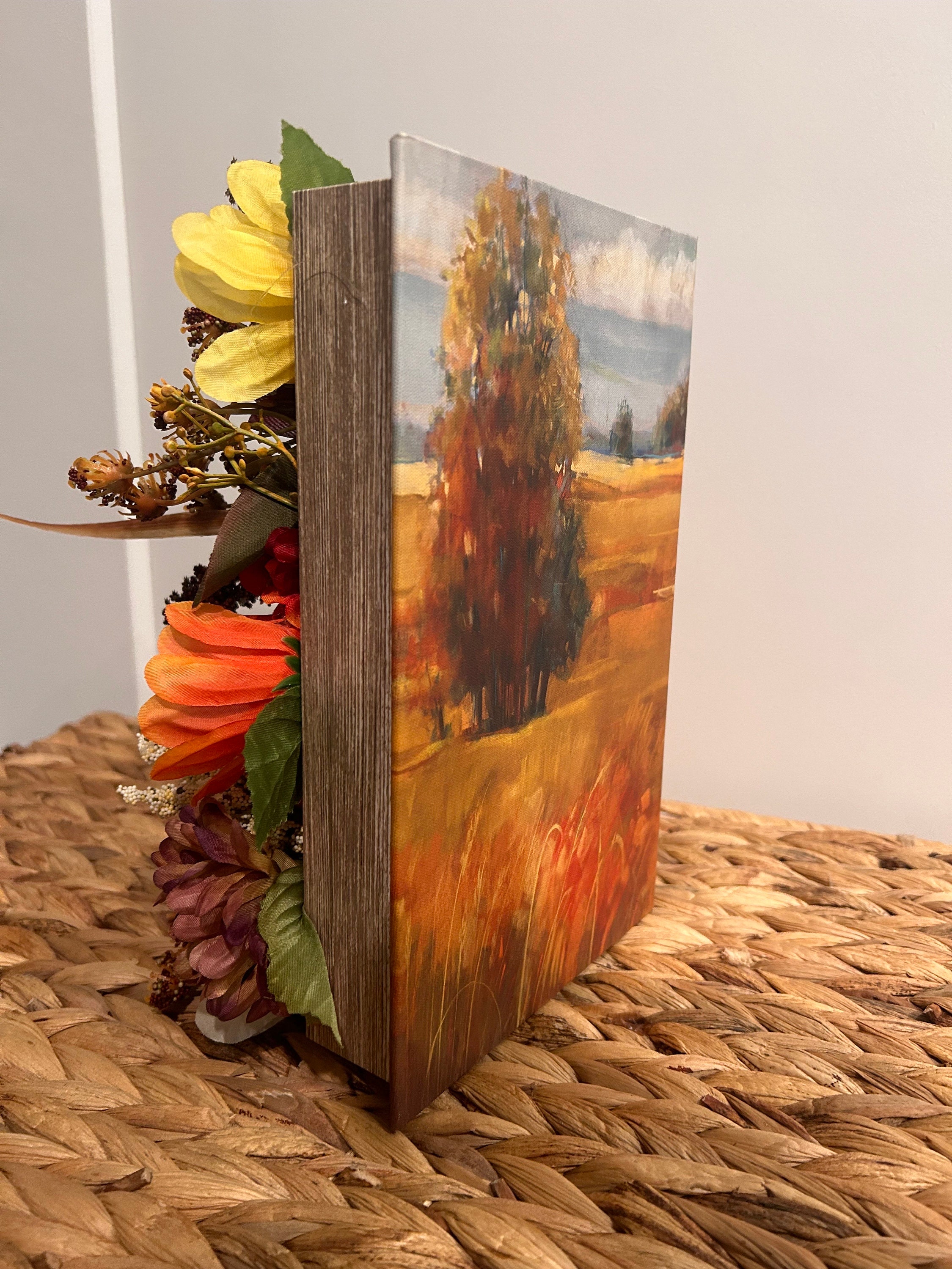 Fall Floral Painted Book Arrangement - Etsy