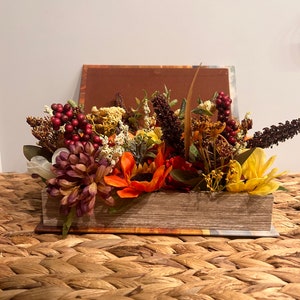 Fall Floral Painted Book Arrangement - Etsy
