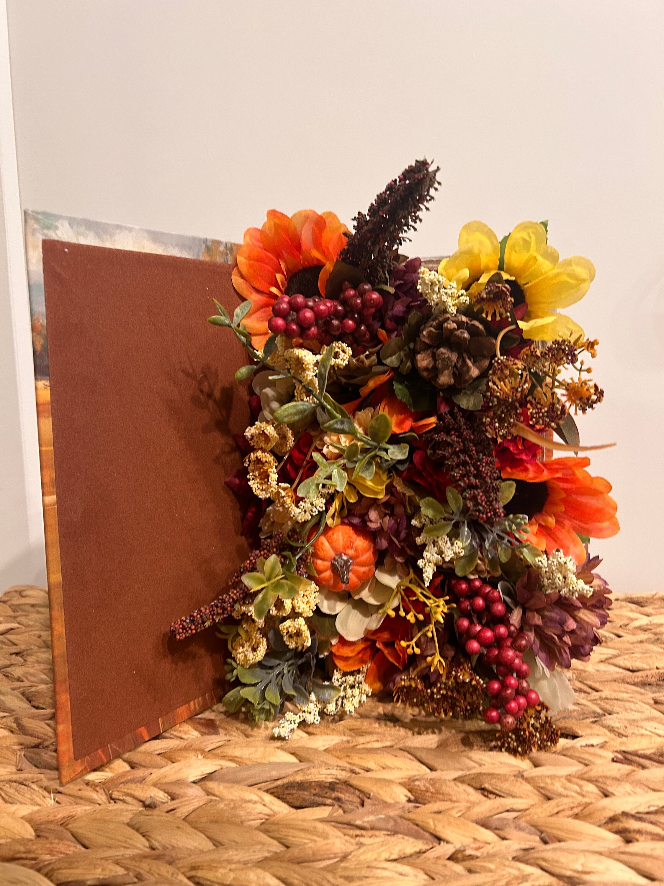 Fall Floral Painted Book Arrangement - Etsy