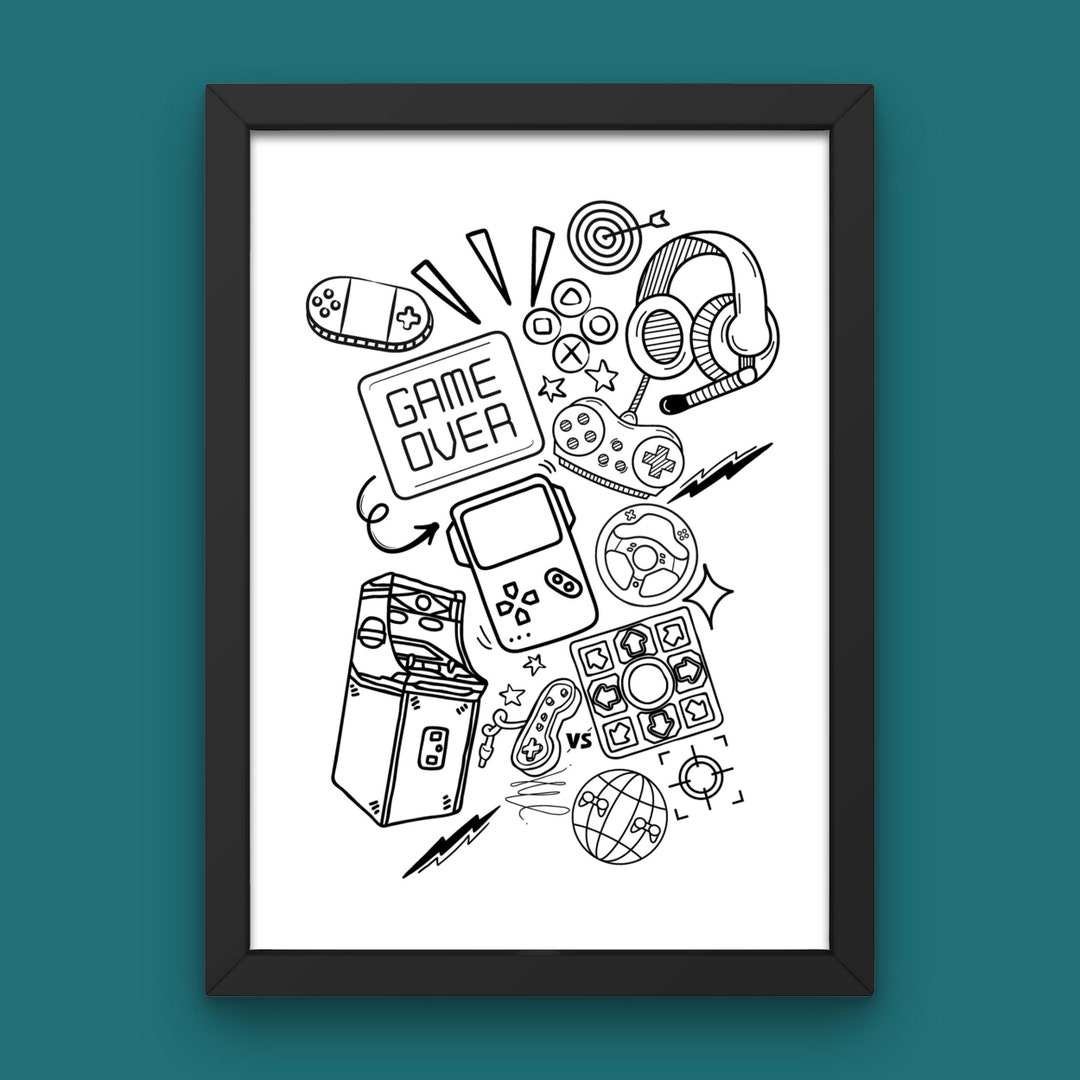 Gaming Montage Wall Art Printable Poster Digital Download - Etsy