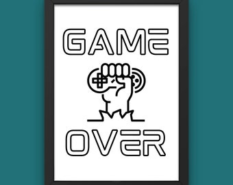 Gaming Poster, Printable Video Game Wall Art, Digital Gaming Art, Game ...