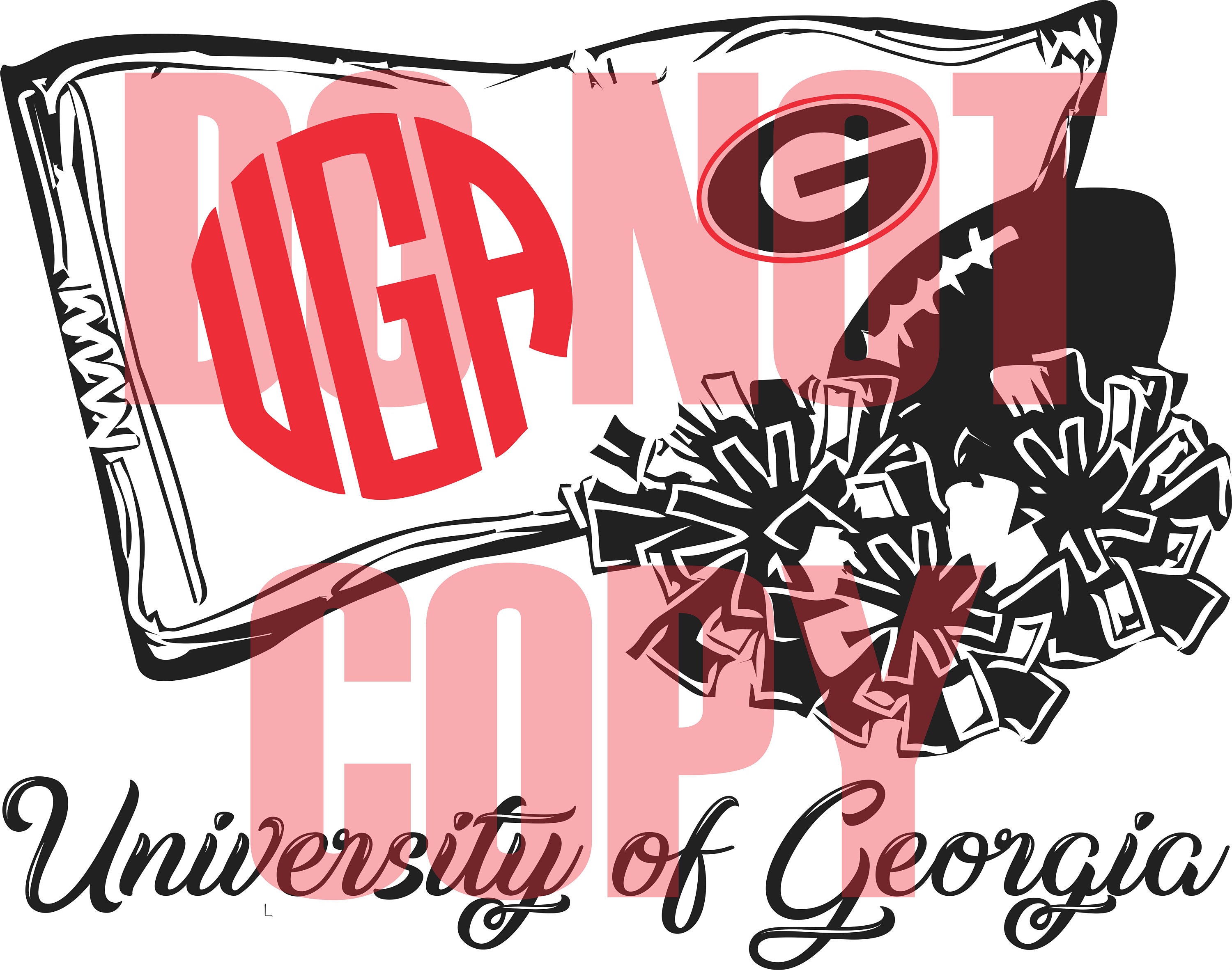 UGA Pennant & Pom Poms Svg, Pdf, Png, Dxf - Etsy