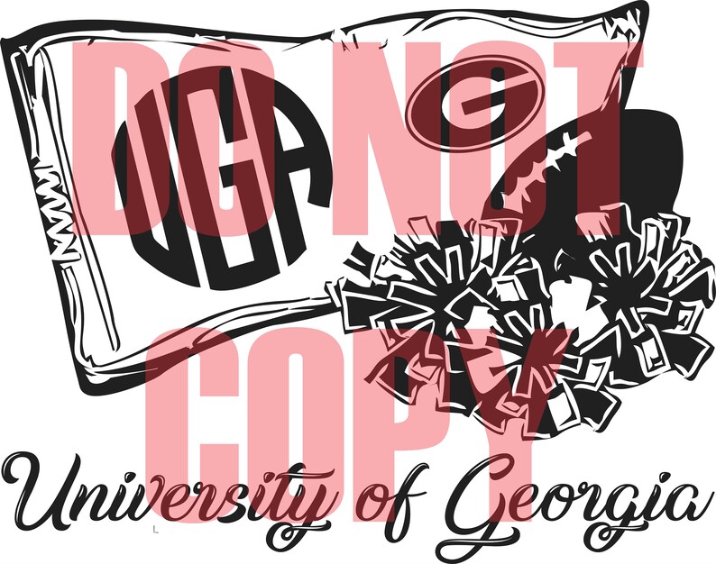UGA Pennant & Pom Poms Svg, Pdf, Png, Dxf - Etsy Australia
