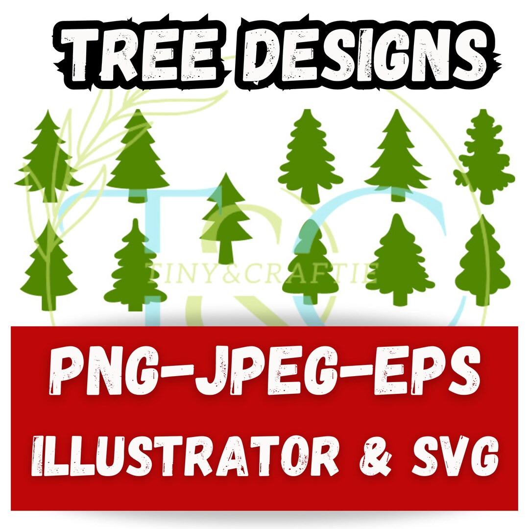 Digital Tree Design, Festive Holiday Artwork, Instant Download - Etsy
