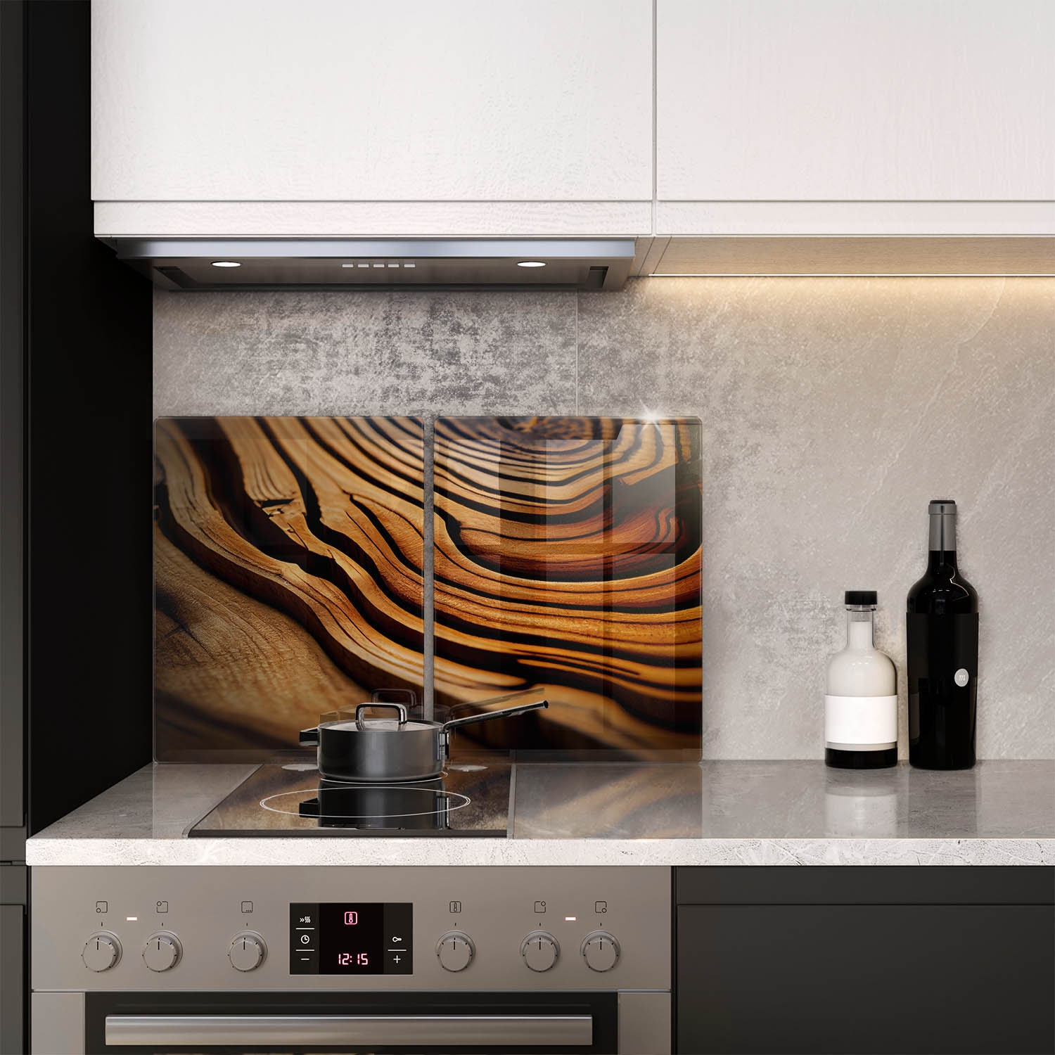 Trunk Tempered Glass Backsplash, Glass Wall Protection, Oven Splashback ...