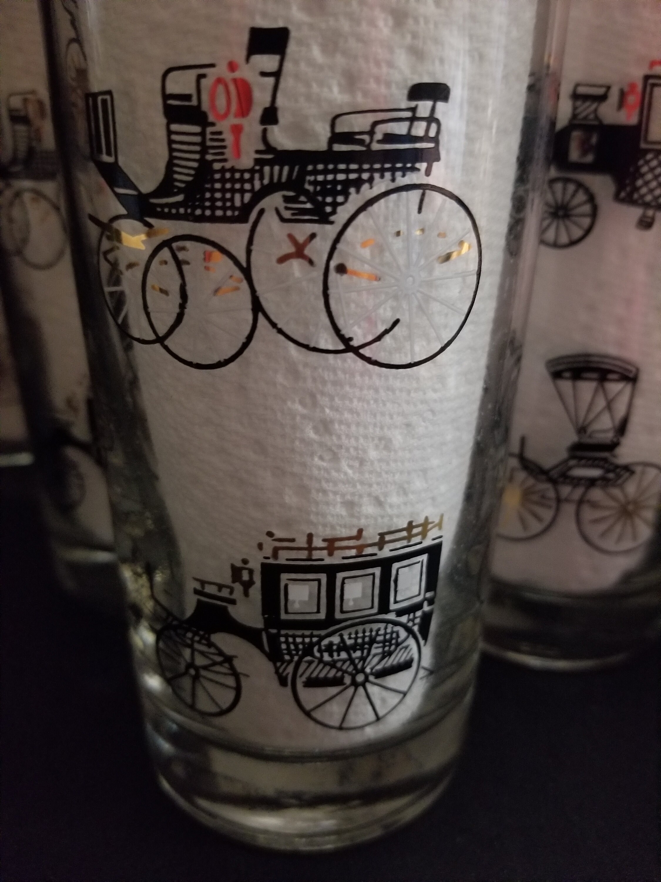 Libbey Horseless Carriage Car Glasses -- (six) - Etsy