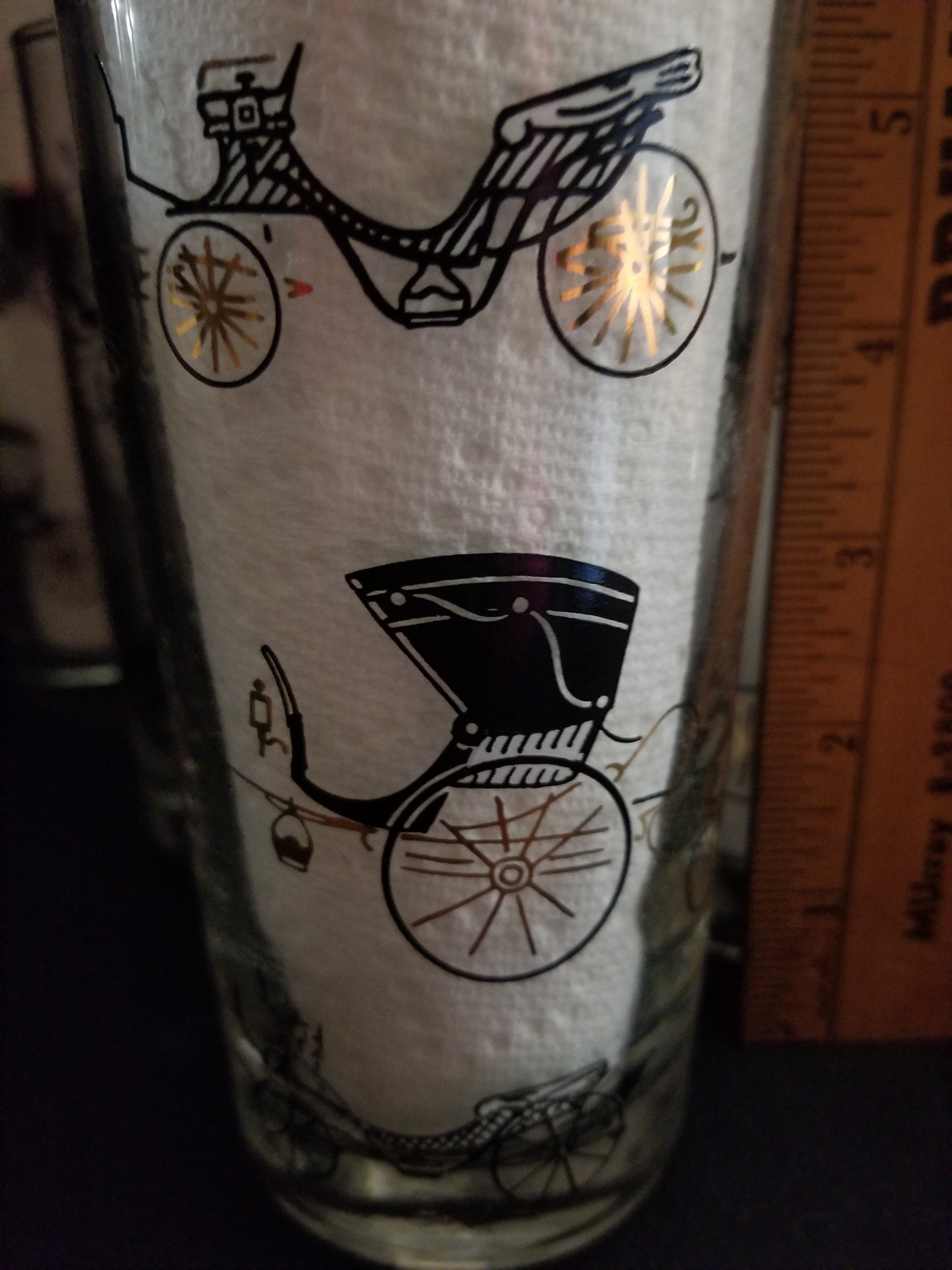 Libbey Horseless Carriage Car Glasses -- (six) - Etsy