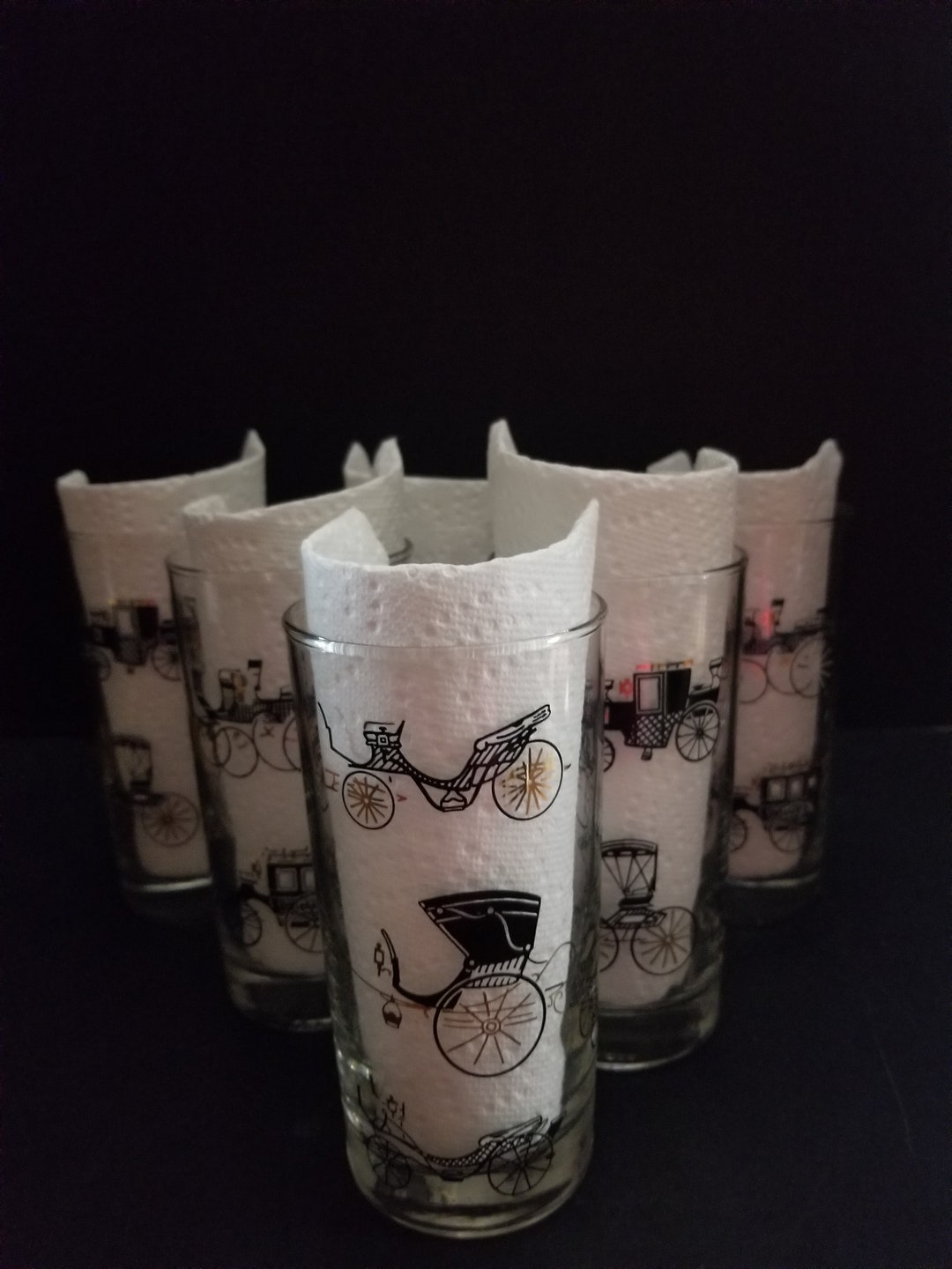Libbey Horseless Carriage Car Glasses -- (six) - Etsy