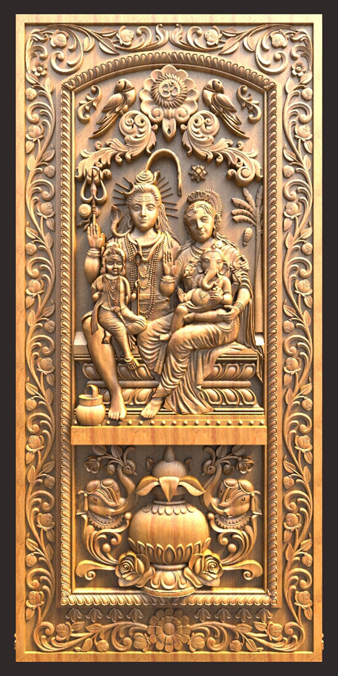 3D STL Design of Shiva Door FOR CNC Carving - Etsy