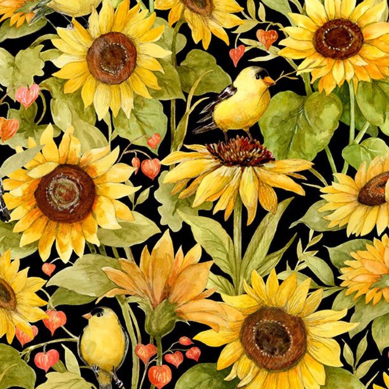 Sunflower Fabric - Etsy