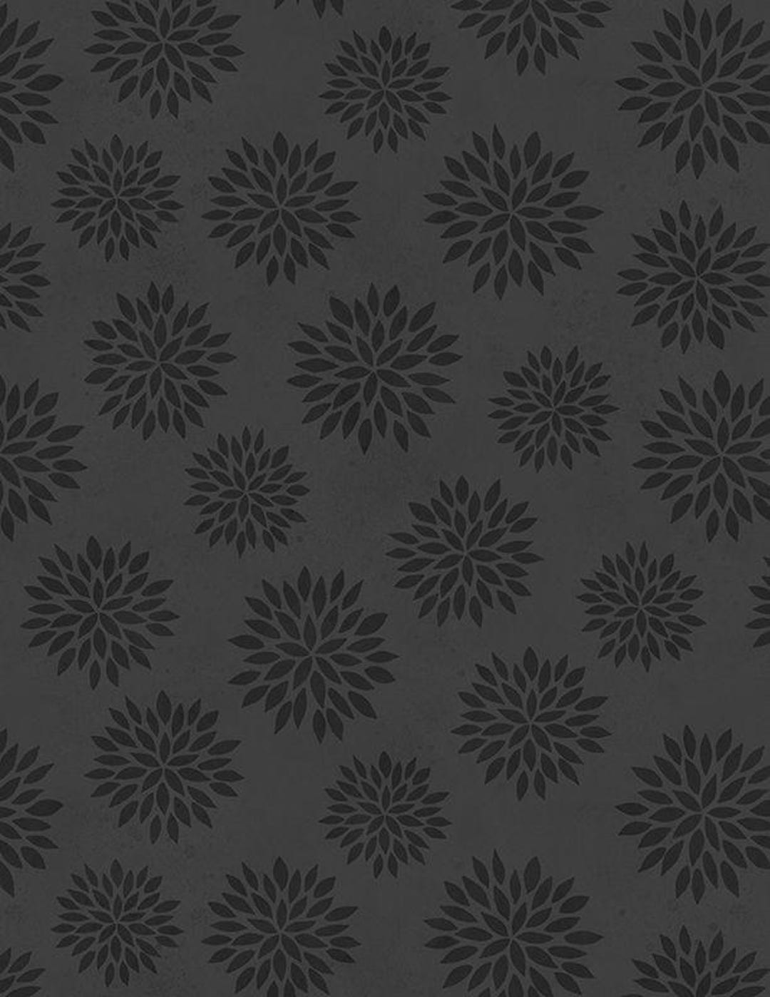Black Tonal Flowers, Sunflower Splendor, Wilmington Prints, Fabric by ...