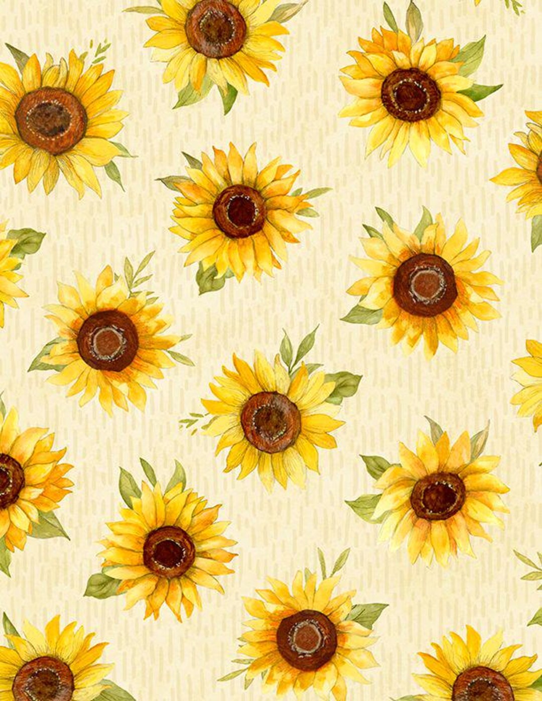 Sunflower Toss in Cream Fabric by the Yard, Sunflower Splendor by Susan ...