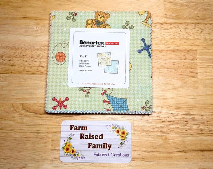 Abc's Story 5" Squares, Charm Pack, Cheryl Haynes, Benartex 42 Precut ...
